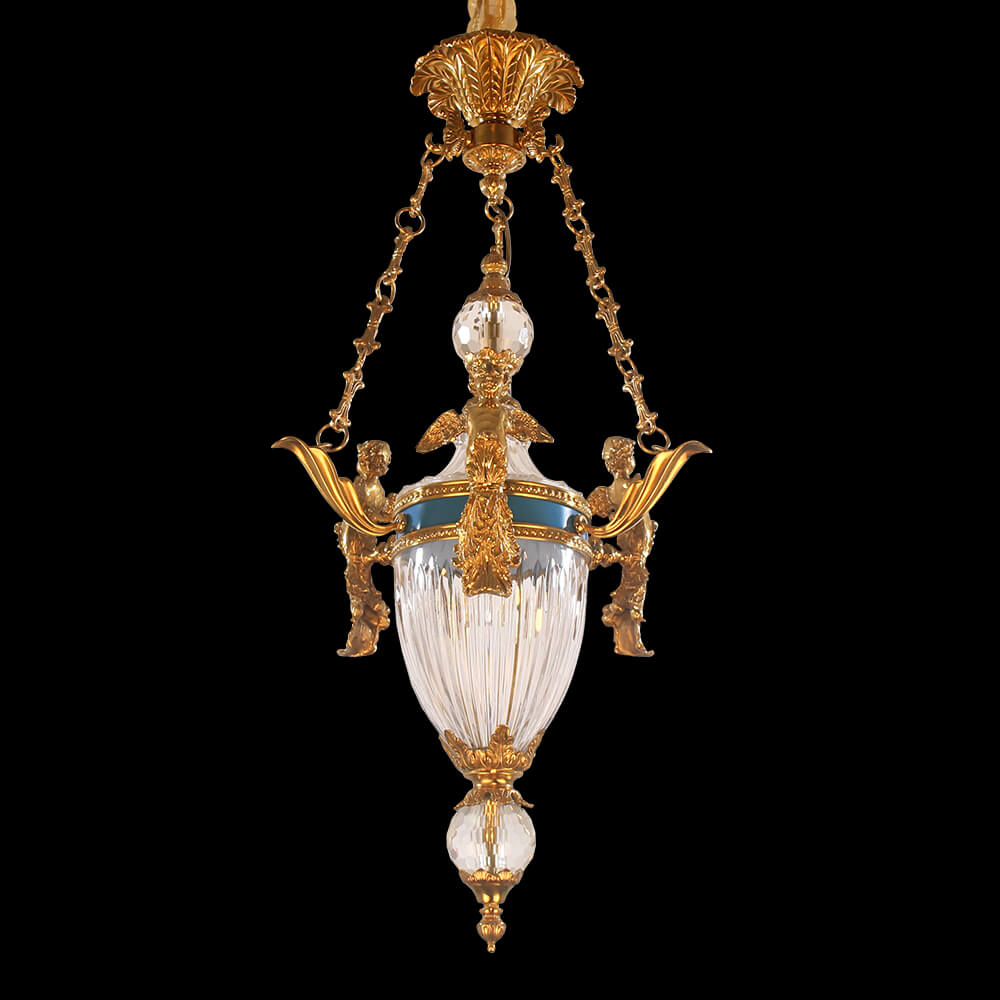 20X35 Inch 1 Light Rococo Style Antique French Copper Chandelier Penda ...